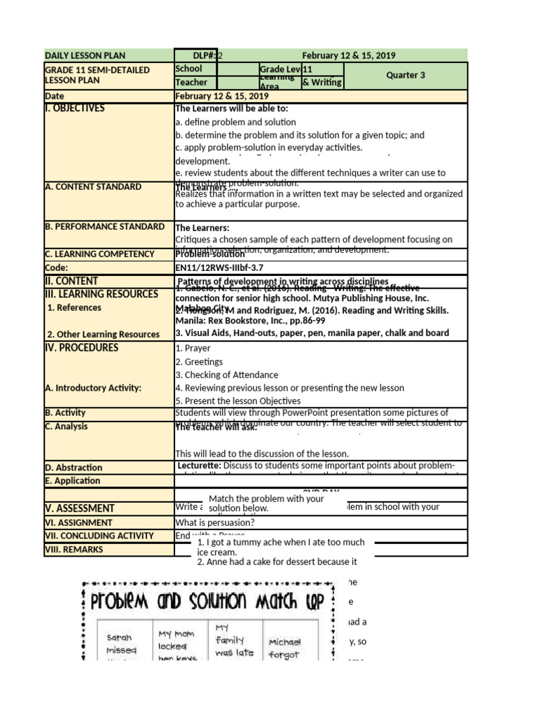 COT 7 | PDF | Lesson Plan | Pedagogy