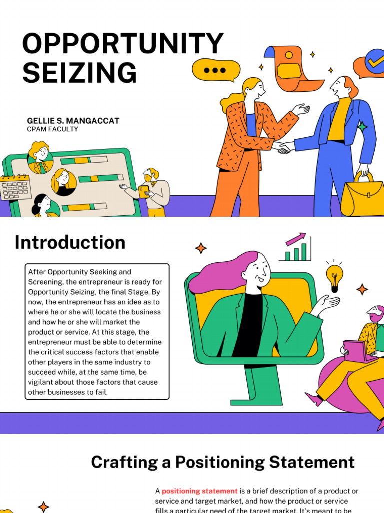 Chapter 2 Lesson 3 Opportunity Seizing | PDF