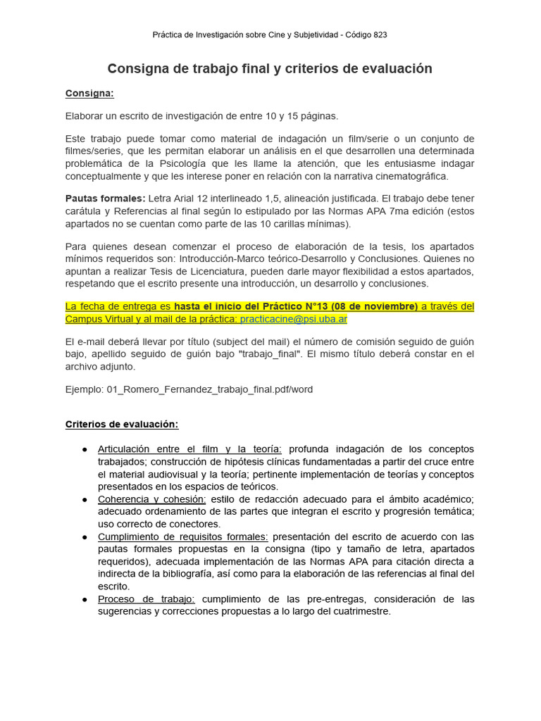 Consigna Trabajo FInal (1) | PDF