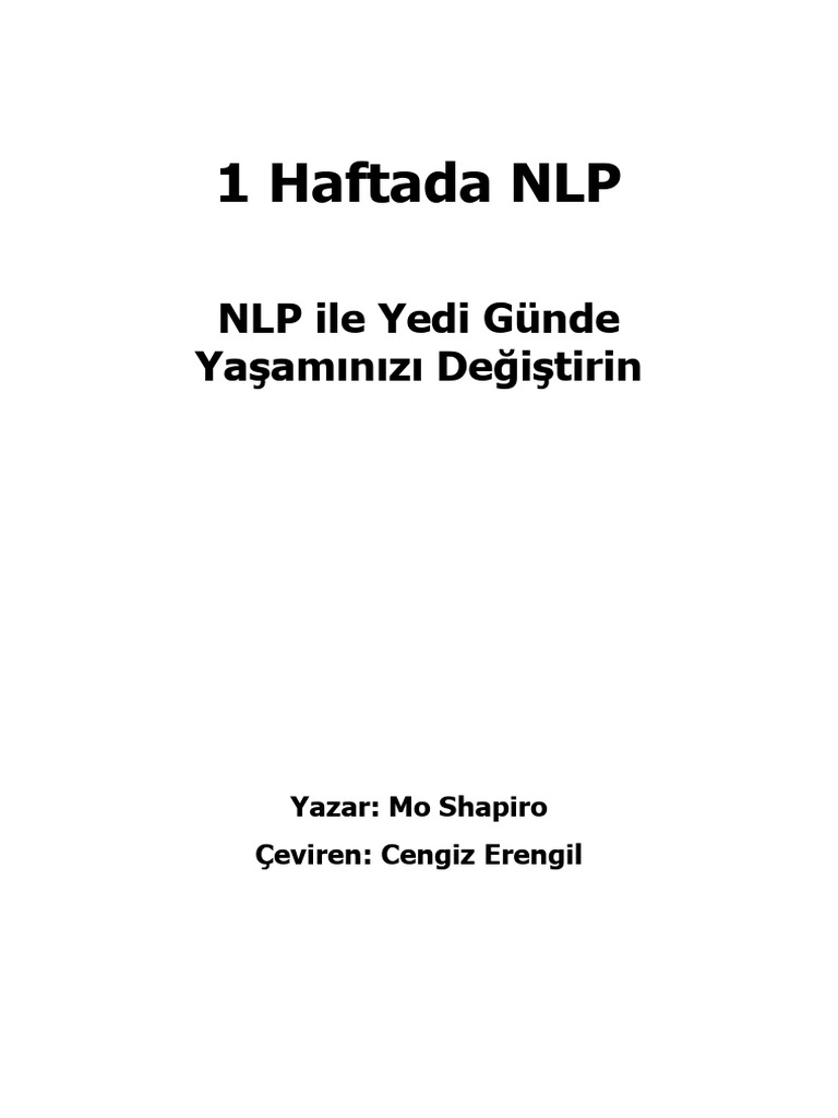 1 Haftada NLP Mo Shapiro | PDF