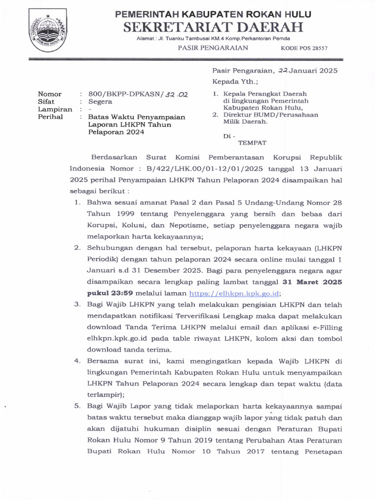 Wajib Lapor LHKPN 2024 | PDF