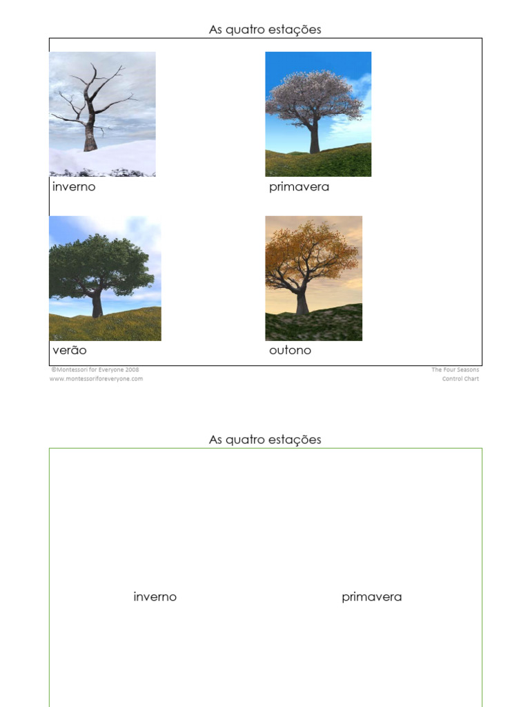 Montessori Four Seasons Activity Chart | PDF