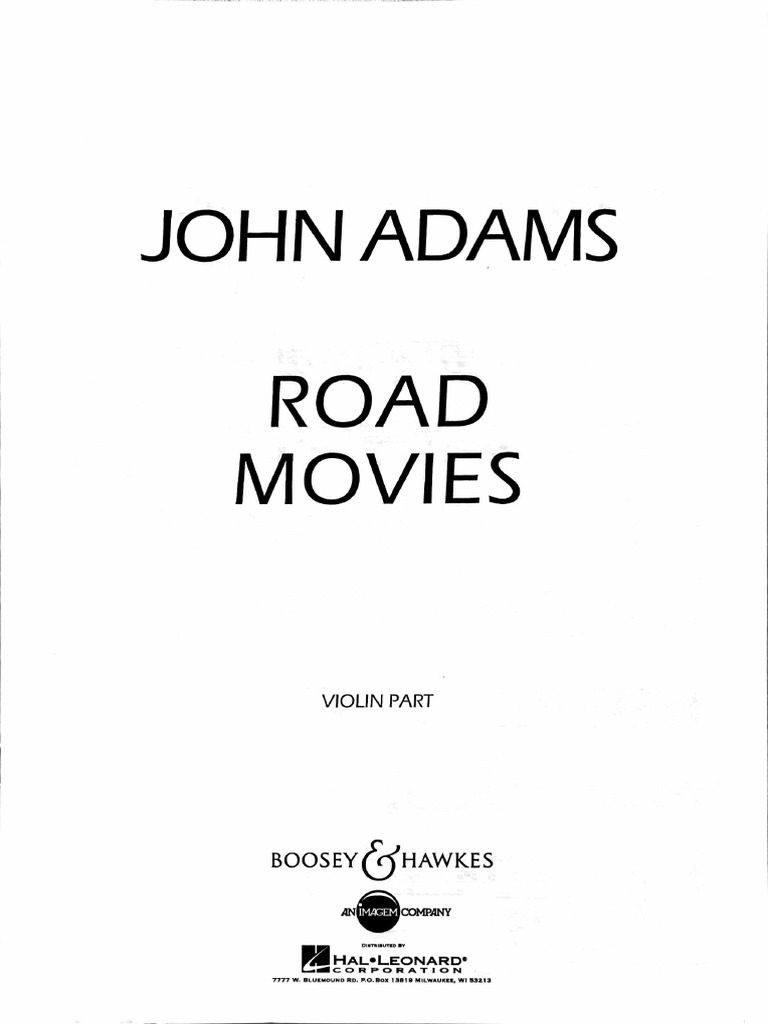 John Adams Road Movies Violin Part | PDF