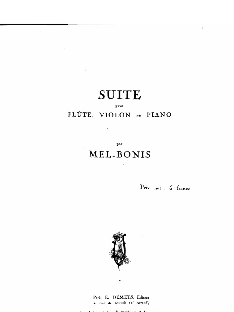 Partitura de Piano - Suite en Trio, Op59 (Bonis, - 241112 - 193241 | PDF
