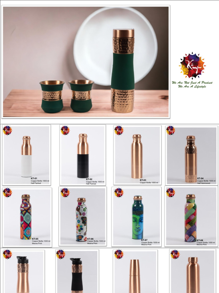 K&T Copper Bottle Catalog | PDF | Glasses