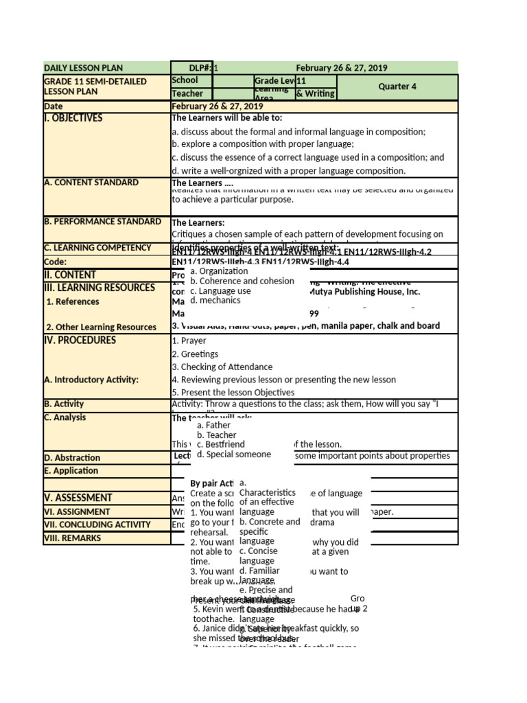 CRETIVE WRITING DEMO 9 | PDF | Lesson Plan | Behavior Modification