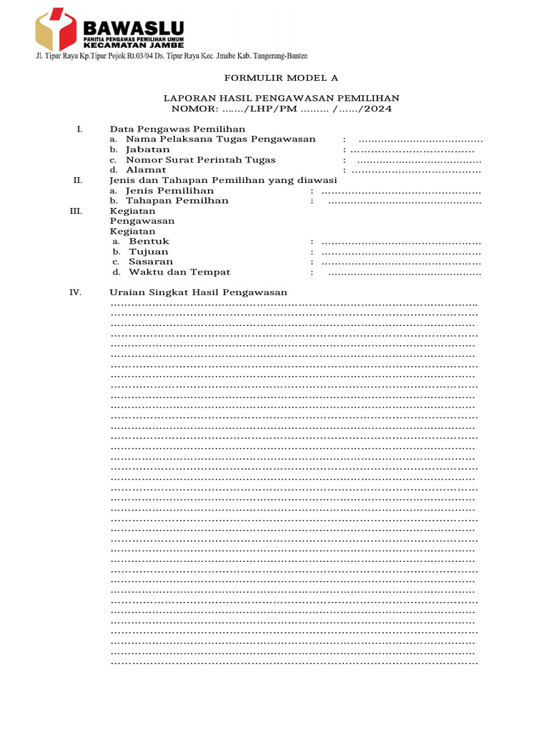 Formulir Model A Terbaru-1 | PDF