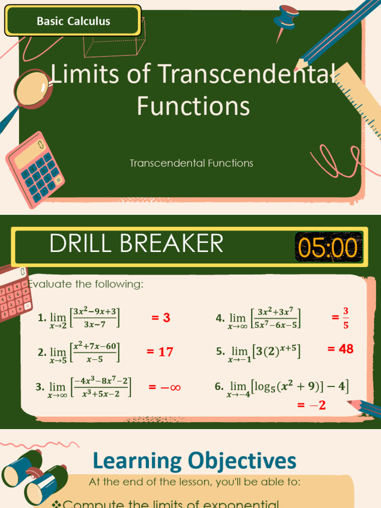 Lession 1.4 Transcendental Functions | PDF | Trigonometric Functions ...