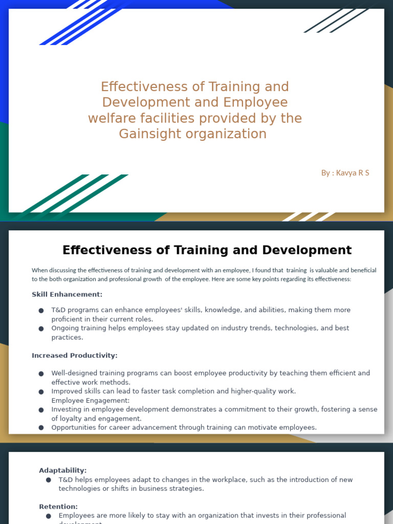 Effectiveness of Training and Development and Employee Welfare ...