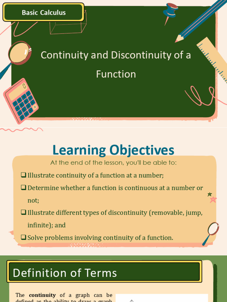 Lesson 1.5 Continuity and Discontinuity of A Function | PDF ...