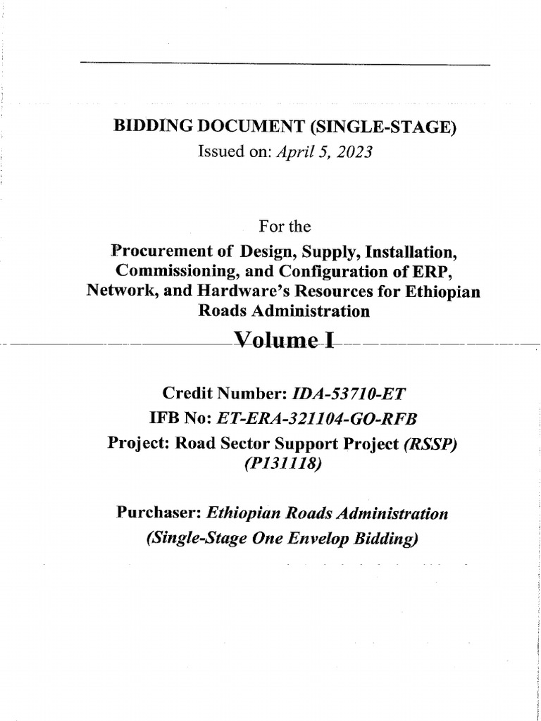 ERP Bidding Document Volume 1 | PDF