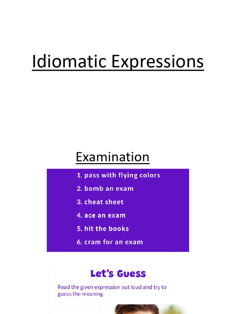 Idiomatic Expressions - Exam | PDF