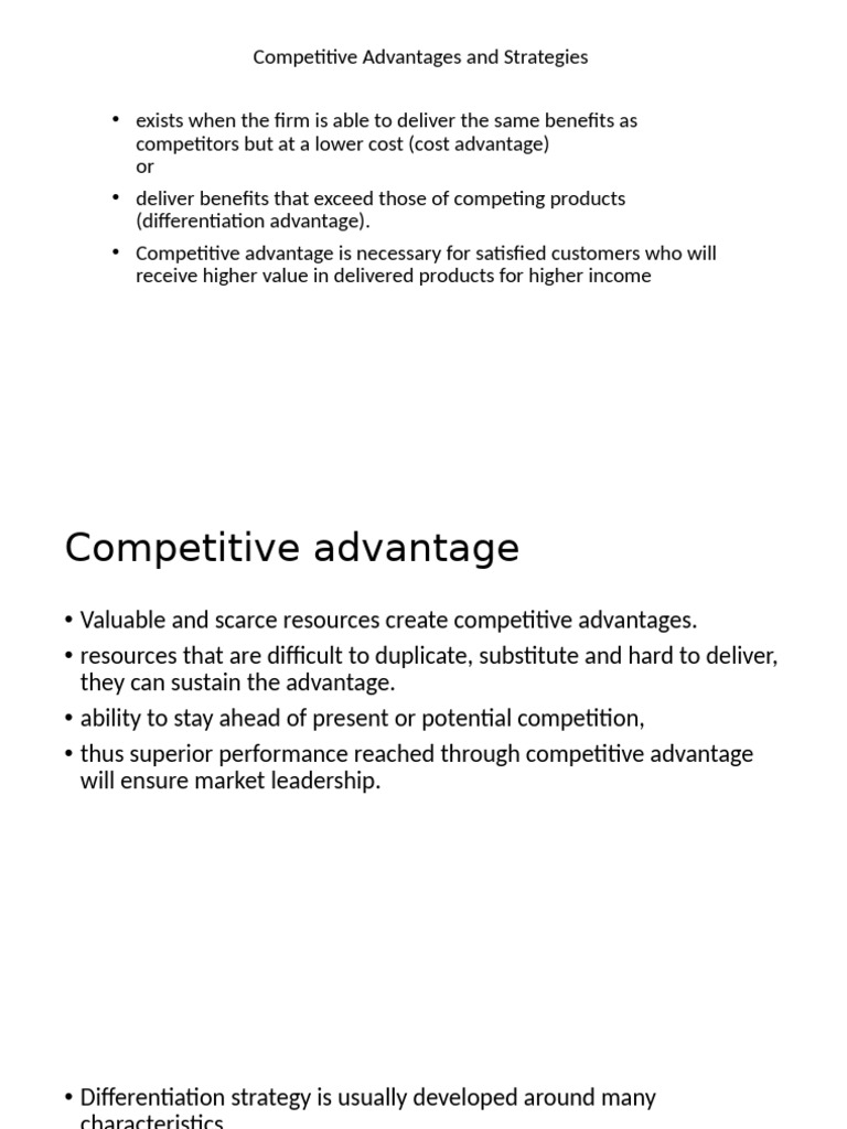 Competitive Advantages and Strategies Explained | PDF