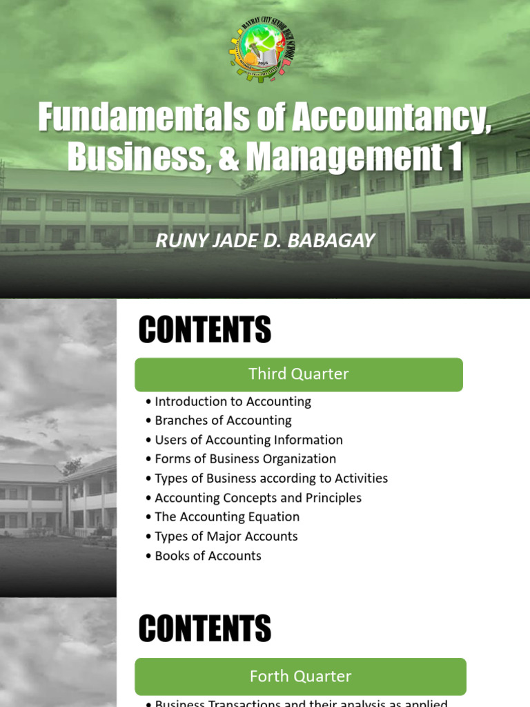 FABM 1_001 | PDF | Accounting | Information