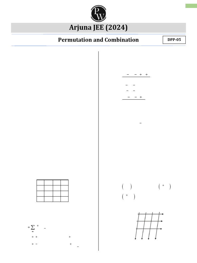 Permutation & Combination - DPP 05 (Of Lec 06) - Arjuna JEE 2024 | PDF | Polytopes | Euclidean ...
