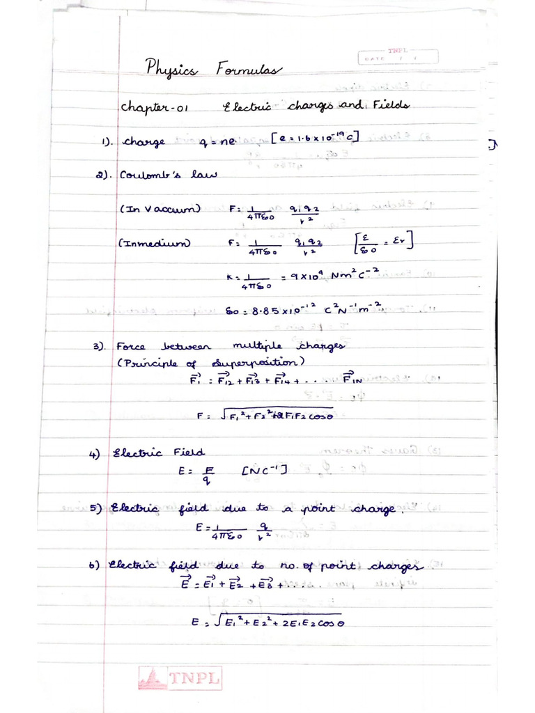 Physics Formulas Chapter 1-14 | PDF