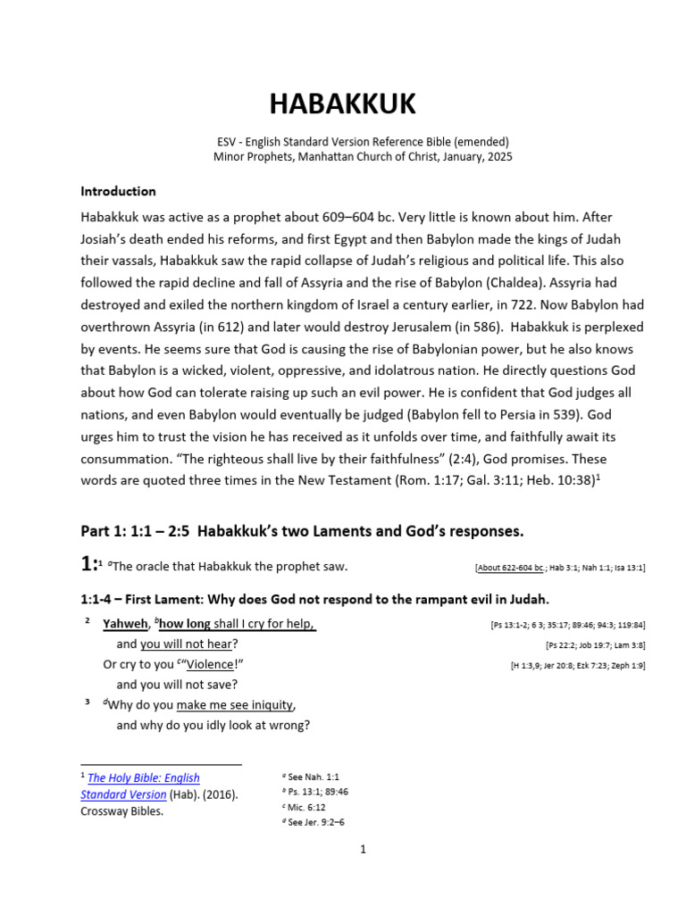 Understanding Habakkuk's Prophecies | PDF | Babylon | Kingdom Of Judah