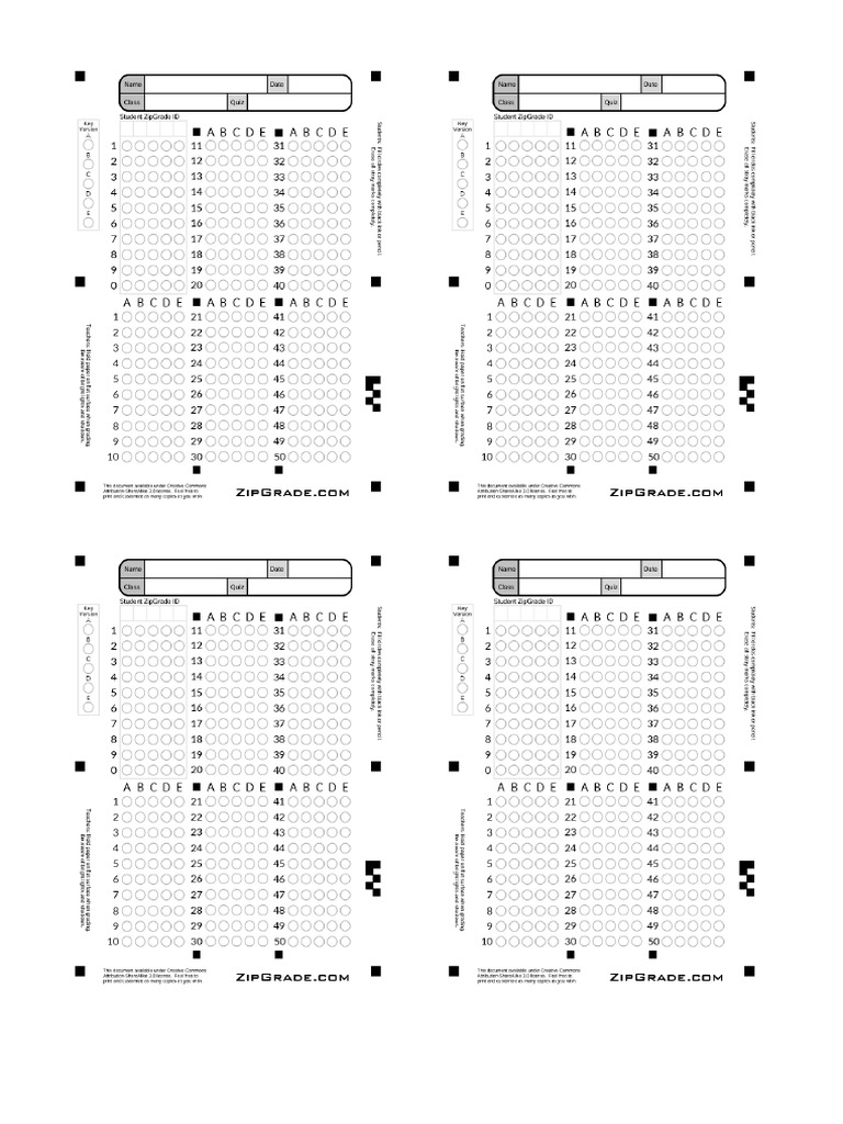 zipgrade-sheet | PDF