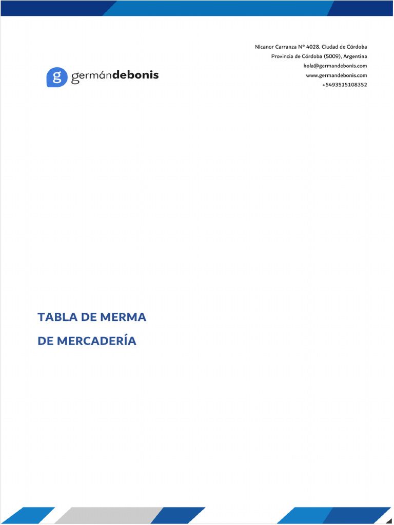 Tabla de Merma | PDF | Cocina | Ingredientes de comida