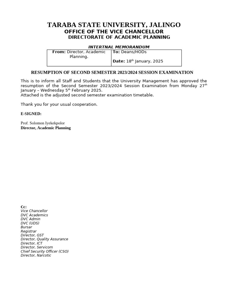 Tsu End - of - Second - Semester - Exams - Timetable - adjusted-WA0334 ...