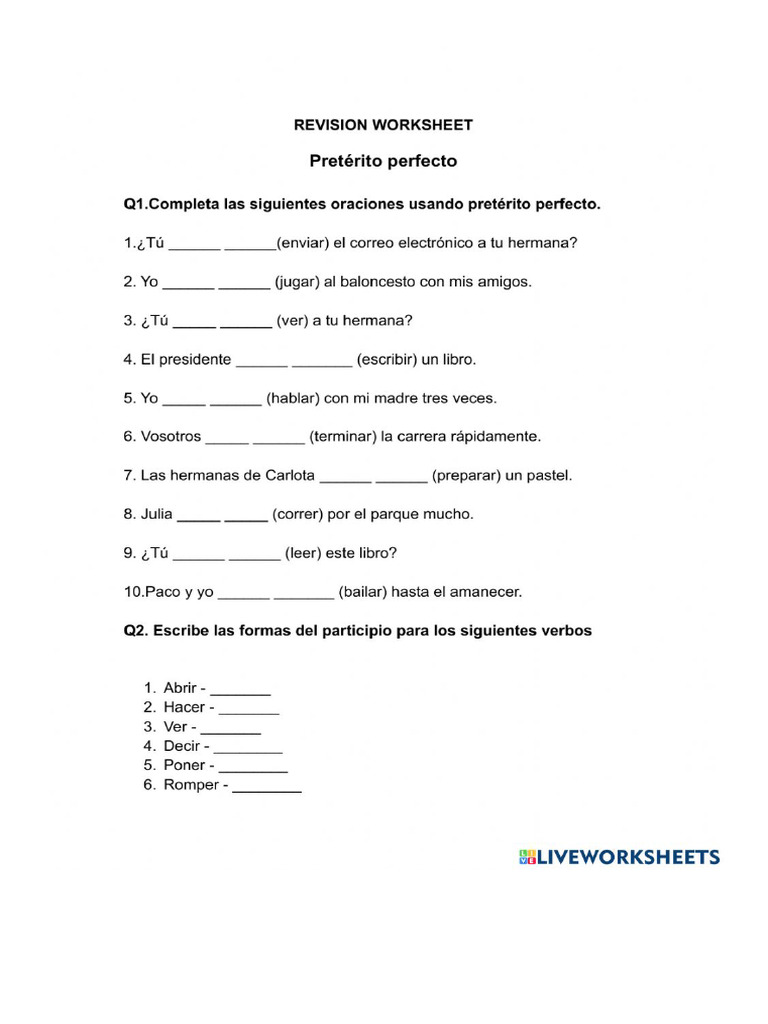 Preterito Perfecto I | PDF