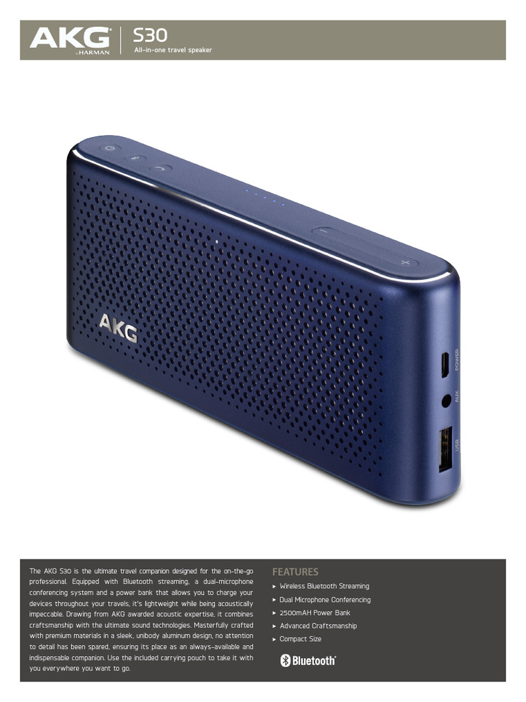 AKG S30 Spec Sheet English | PDF | Bluetooth | Microphone