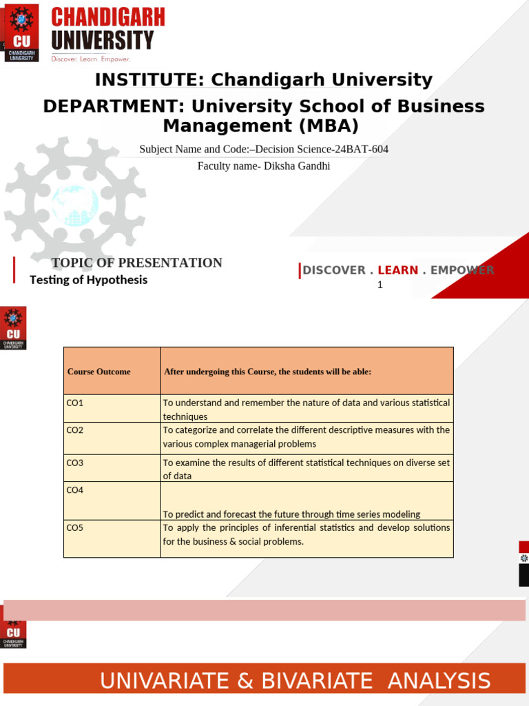 1. Uni, Bi and Multivariate Data | PDF | Statistics | Statistical Inference
