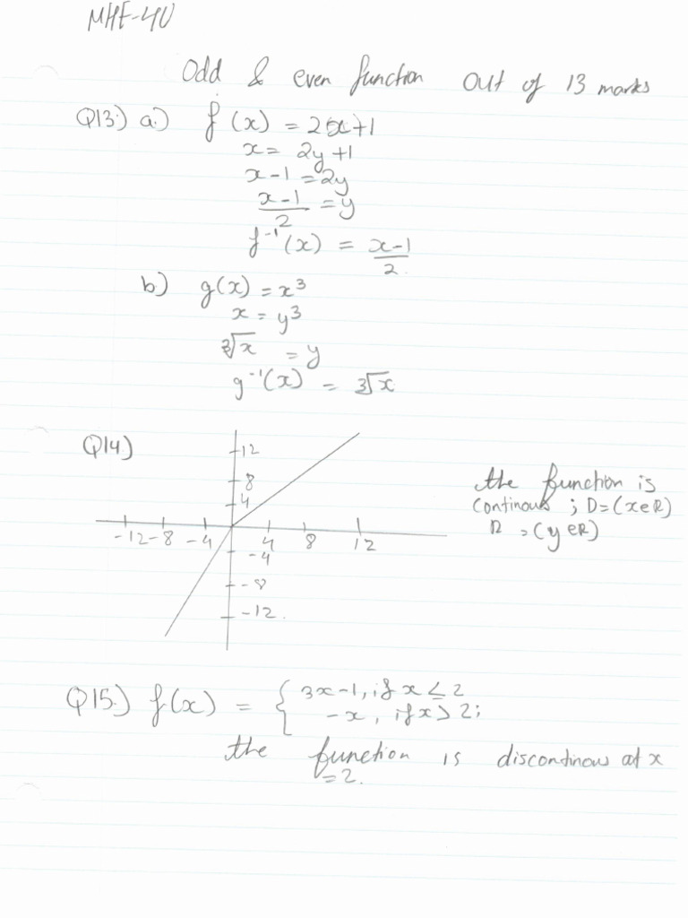 Odd and Even Function 13 Out of 13 Marks | PDF