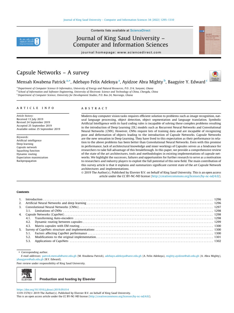 Capsule Networks: A Research Review | PDF | Deep Learning | Applied Mathematics