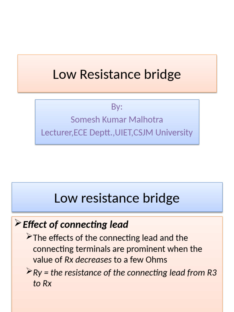 Understanding Low Resistance Bridges | PDF