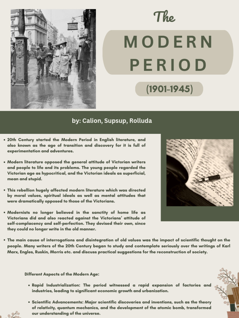 The Modern Period (1901-1945) FINALLLL | PDF | Poetry | Aesthetics