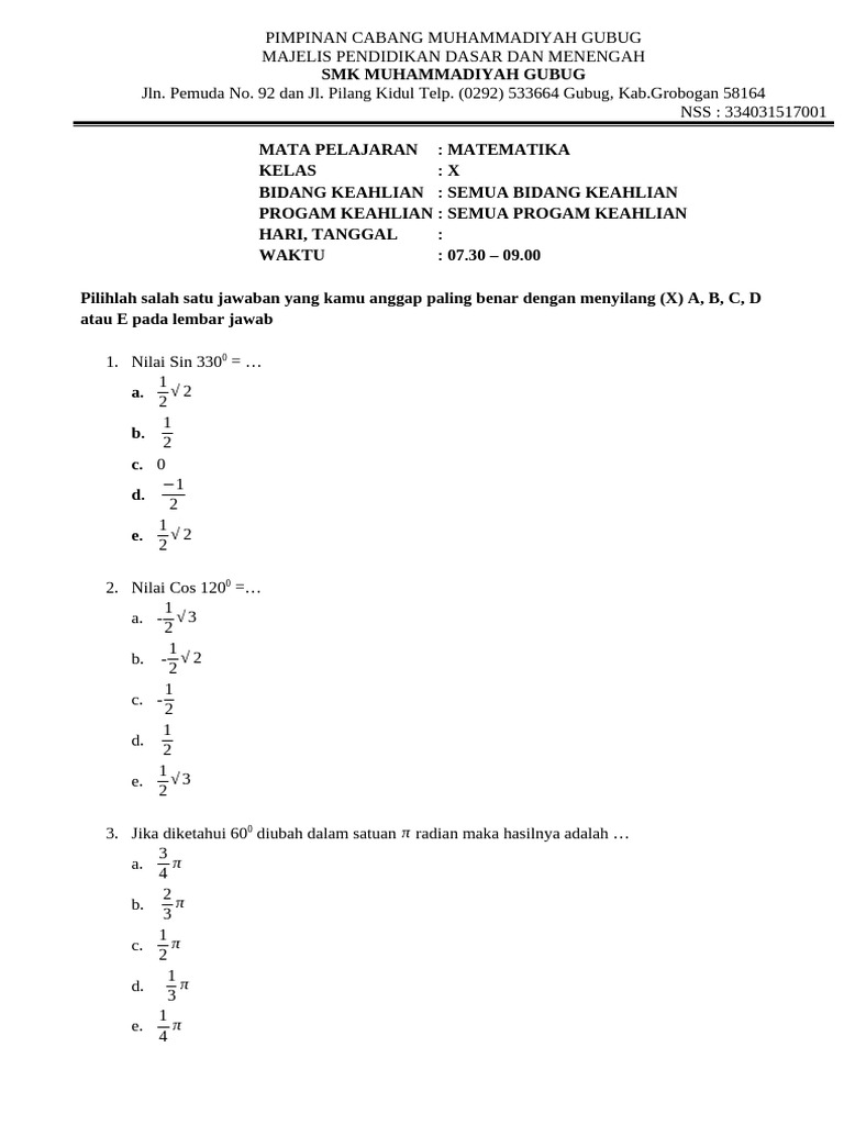 Latihan Soal PTS Genap | PDF