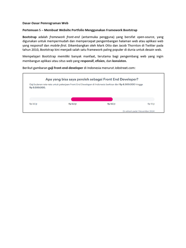 Pemrograman Web - Bootstrap | PDF
