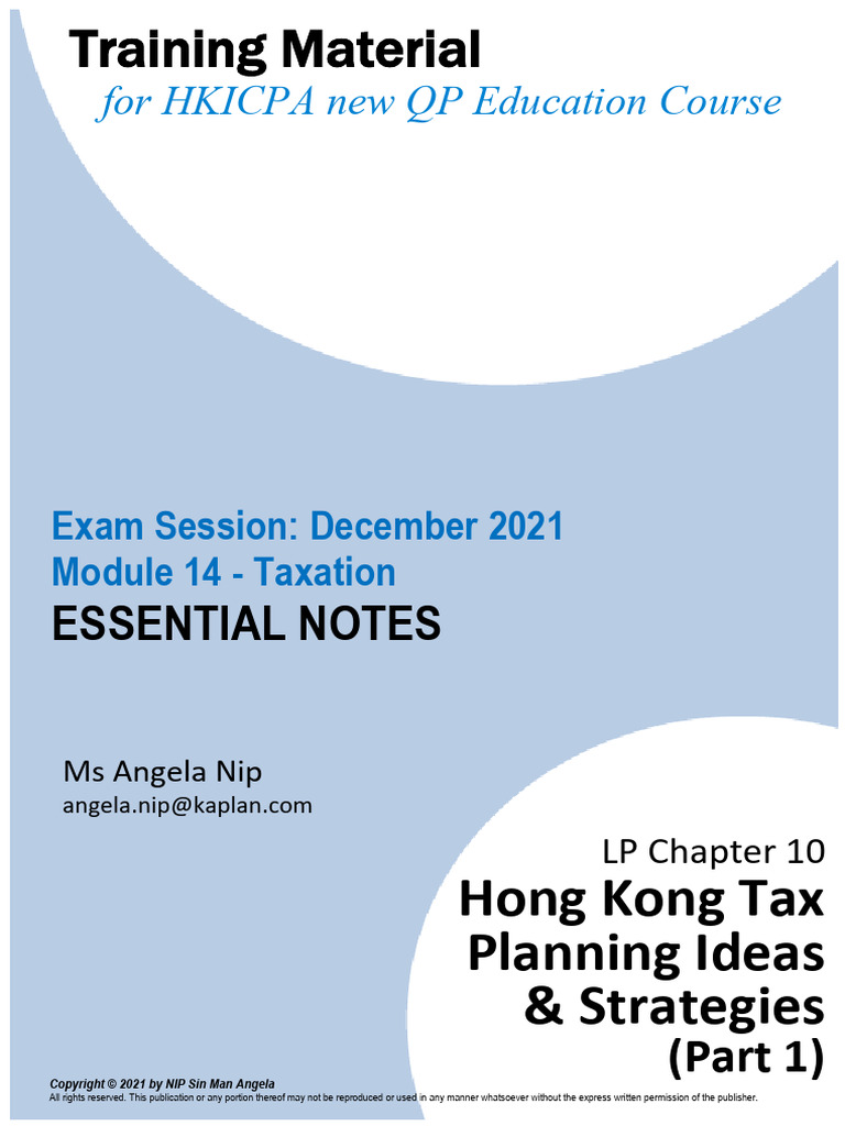 Tax Planning & Strategies - DTA (Part 1) | PDF | Taxes | Mergers And ...