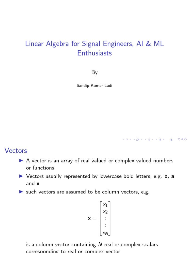 Selected Linear Algebra For Machine Learning | PDF | Eigenvalues And Eigenvectors | Norm ...