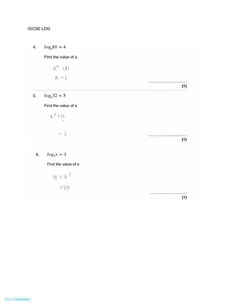 IGCSE Logarithm Calculations Guide | PDF