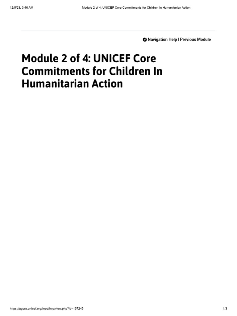 UNICEF Humanitarian Action Guide | PDF