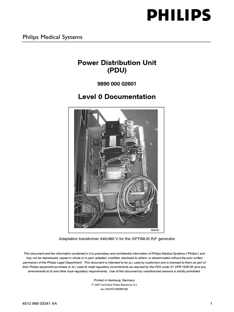 Philips Optimus R-F PDU X-Ray - Service Manual | PDF | Mains ...