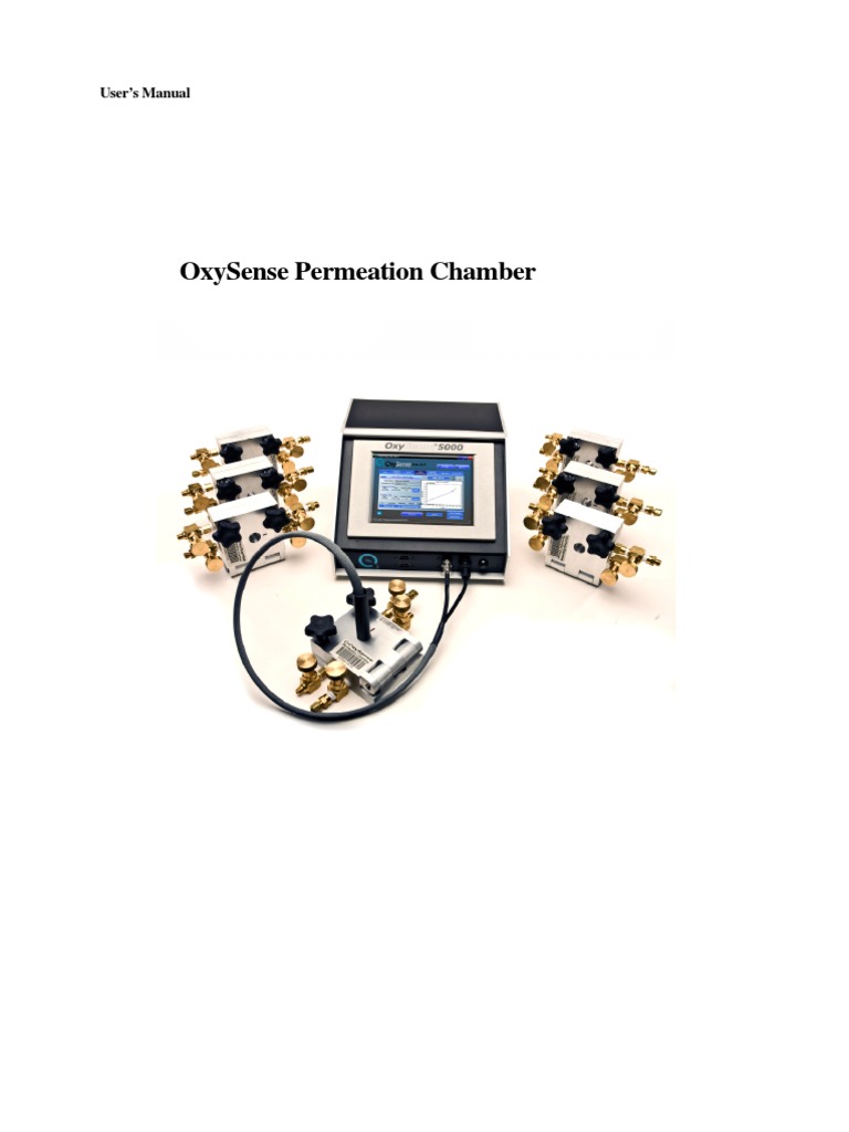 Oxysense Permeation Chamber: User'S Manual | PDF | Chart | Portable ...