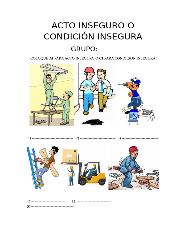 Acto Inseguro o Condición Insegura | PDF