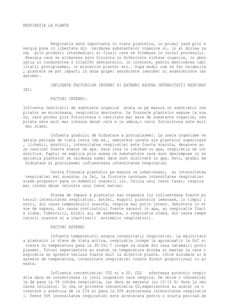 Respiratia La Plante | PDF