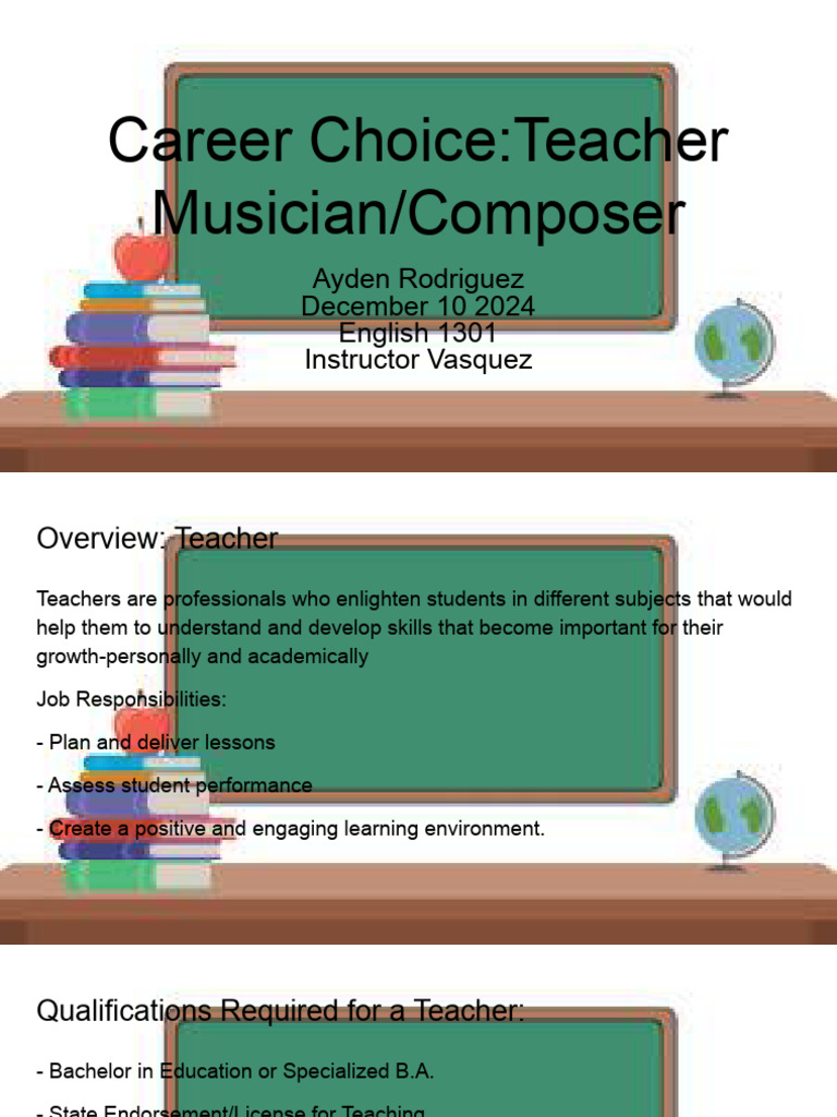 Career Exploration Project | PDF | Teachers | Learning