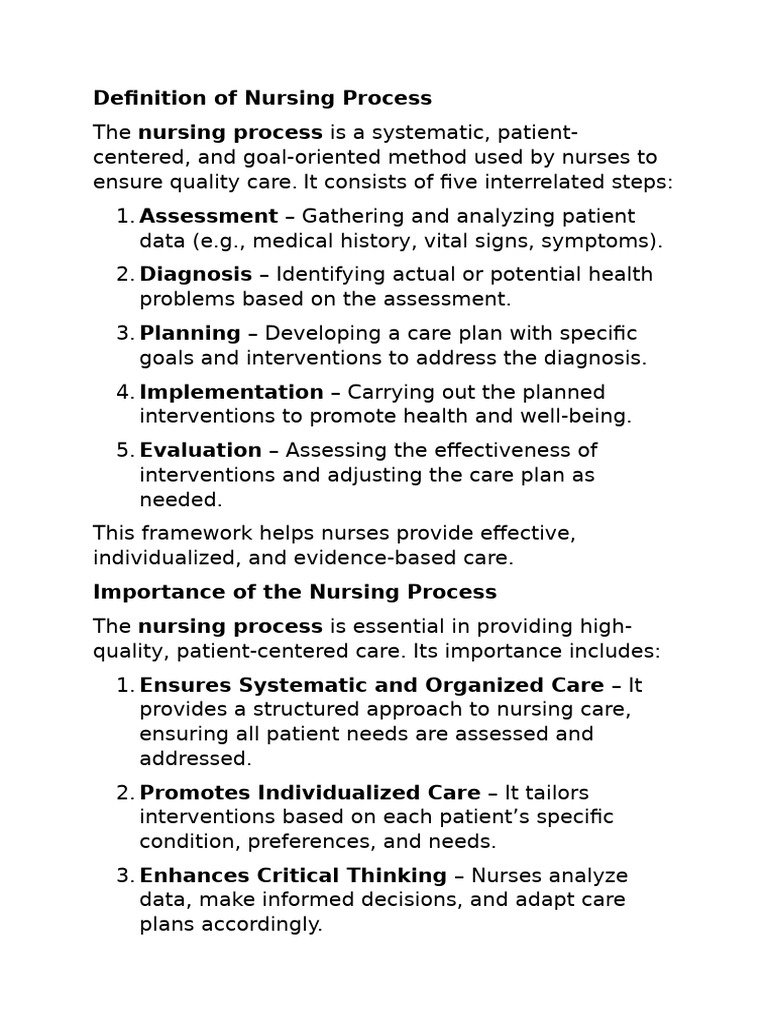 Understanding the Nursing Process | PDF | Medical Diagnosis | Nursing
