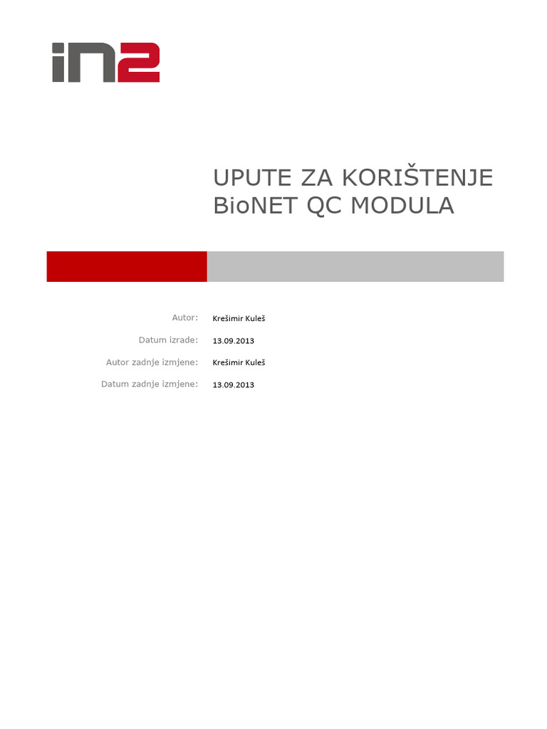 BioNET QC v3 1 | PDF