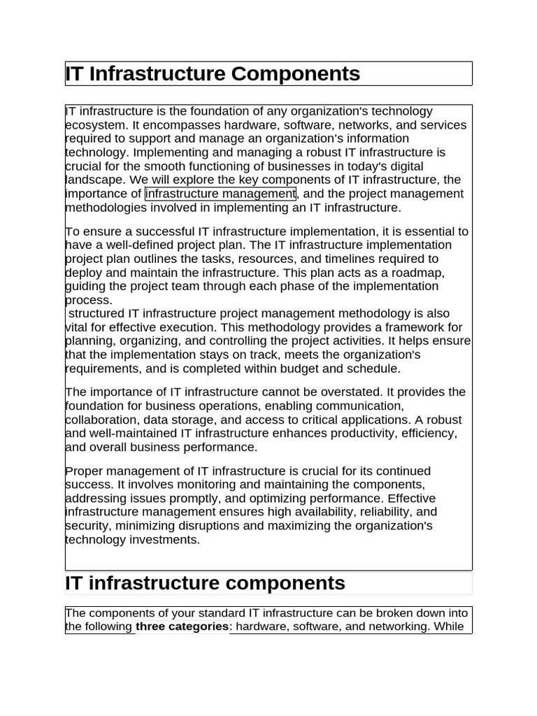 IT Infrastructure Components | PDF | Cloud Computing | Operating System