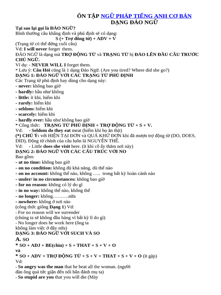 1. Dao Ngu- Ly Thuyet + Bai Tap | PDF