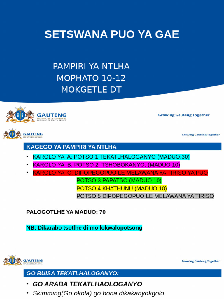 2024 Gr12 Pp Setswana Paper 1 | PDF