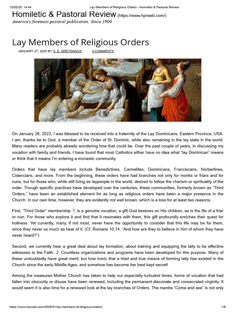 Understanding Lay Membership in Religious Orders | PDF | Dominican ...