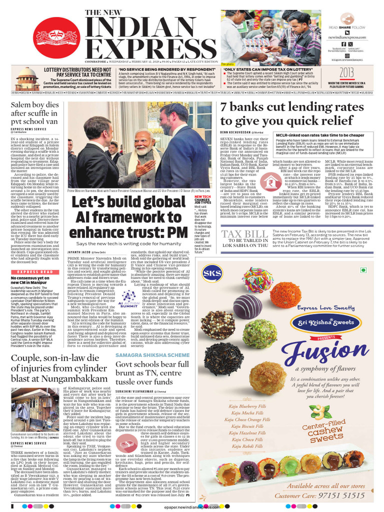 NIE Coimbatore 12-02-2025 | PDF | Hay | Loans