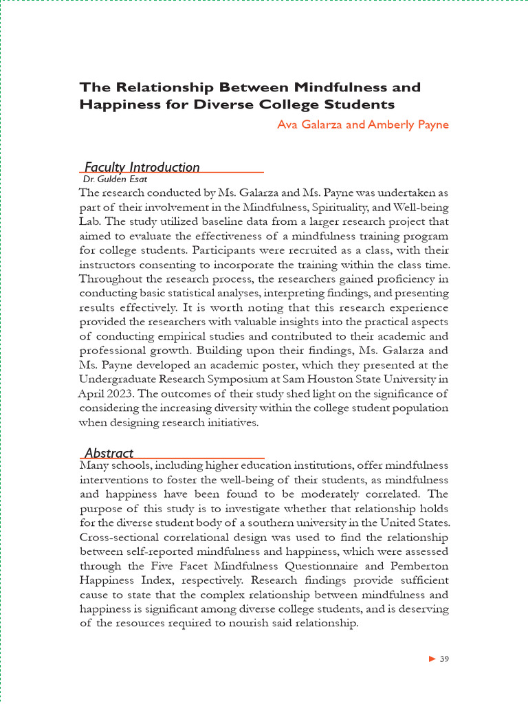 Relationship+between+Mindfulness | PDF | Mindfulness | Well Being